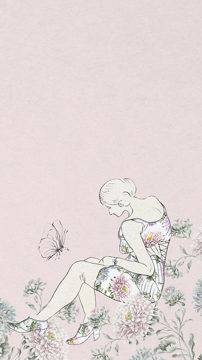 Vintage lady pink iPhone wallpaper | Premium Photo Illustration - rawpixel