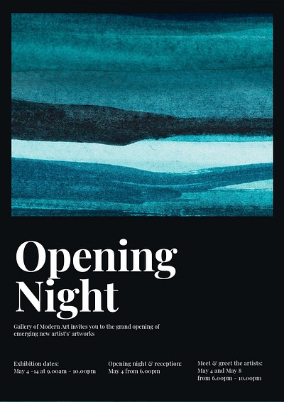 Opening night poster template, blue | Premium Editable Template - rawpixel