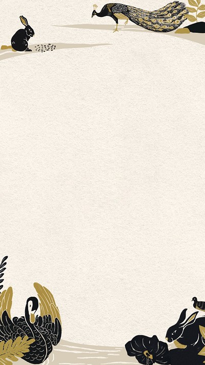 Swan border editable phone wallpaper, | Premium Editable Design - rawpixel