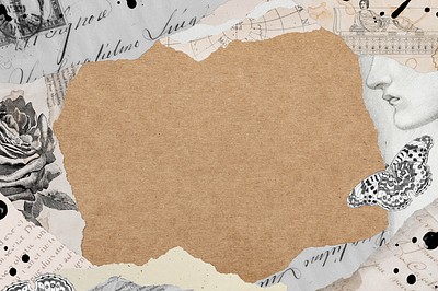 Editable vintage torn-paper frame background | Free Editable Design ...