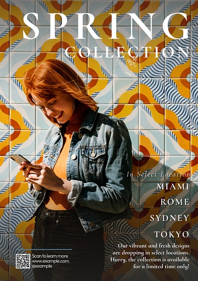 Spring collection poster template, editable | Premium Editable Template ...