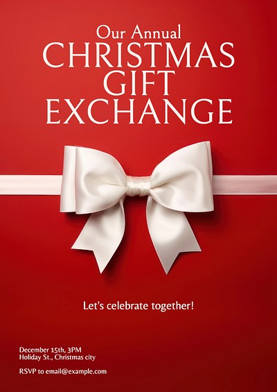 Christmas gift exchange poster template | Premium Editable Template ...