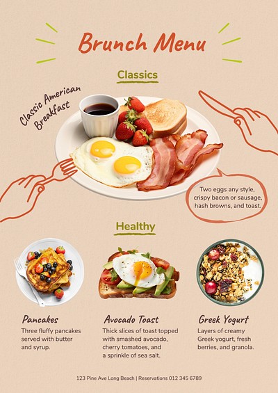 Brunch menu template, editable text | Premium Editable Template - rawpixel