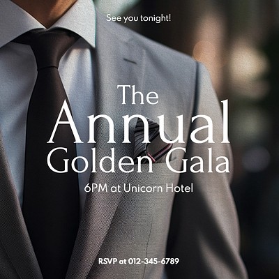 Gala night Instagram post template, | Premium Editable Template - rawpixel