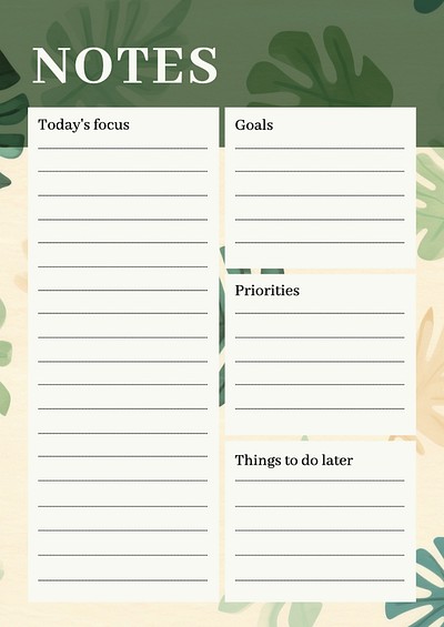 Notes planner template | Premium Editable Template - rawpixel