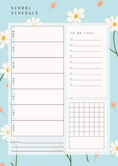 School schedule planner template | Premium Editable Template - rawpixel