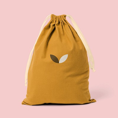 Yellow drawstring bag mockup psd | Premium PSD Mockup - rawpixel