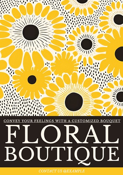 Floral boutique poster template | Premium Editable Template - rawpixel