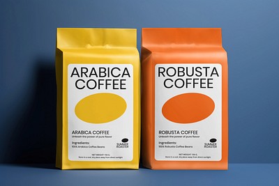 Coffee bean pouch bag mockup, | Premium Mockup Generator - rawpixel