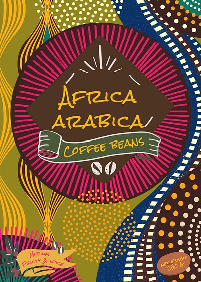 Africa arabica coffee label template, | Premium Editable Template ...