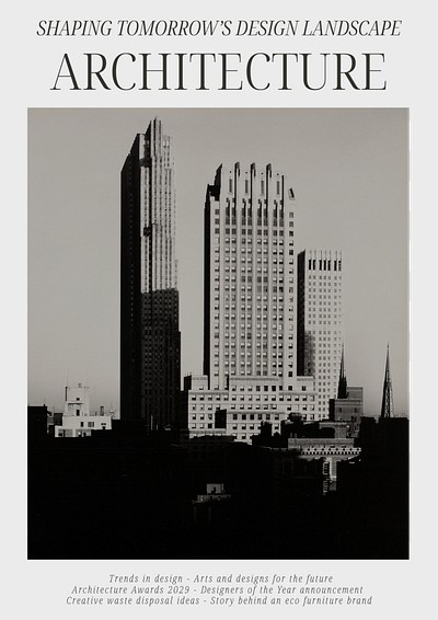 Architecture magazine book cover template | Premium Editable Template ...