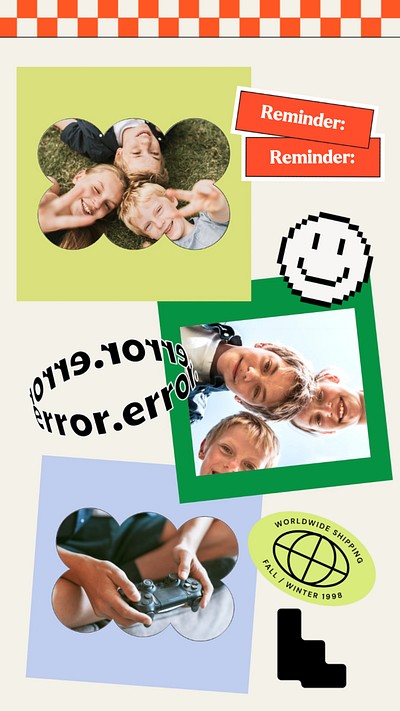 Retro plaid photo collage, editable | Premium Photo Collage Maker ...