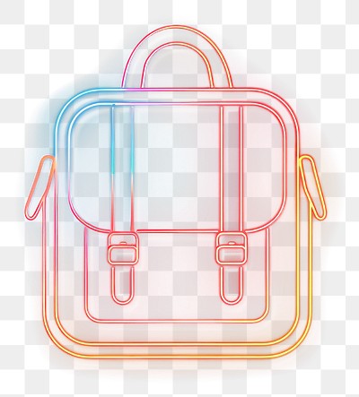 PNG simple line neon *backpack | Free PNG - rawpixel