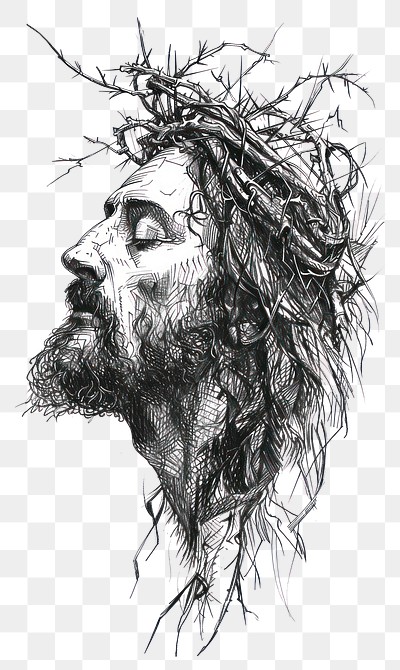 PNG Ink drawing jesus illustrated | Free PNG - rawpixel
