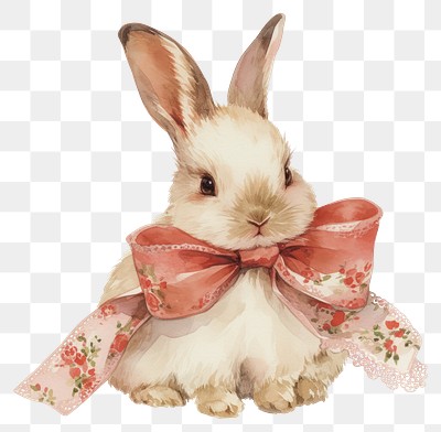 PNG Cute bunny floral bow | Free PNG - rawpixel