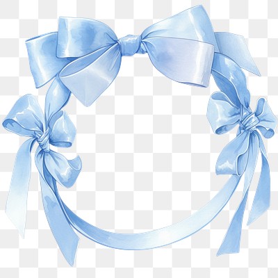 Elegant blue ribbon wreath illustration | Free Photo Illustration ...