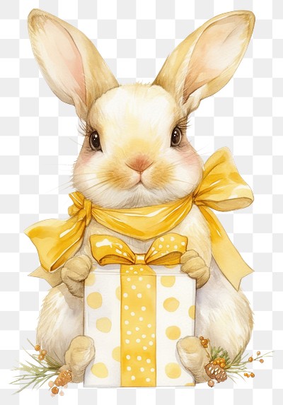 PNG Cute bunny holding gift | Free PNG - rawpixel