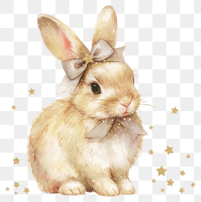 PNG Cute bunny starry bow | Free PNG - rawpixel