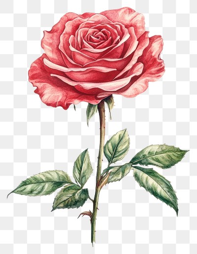 PNG Elegant watercolor rose illustration | Free PNG - rawpixel