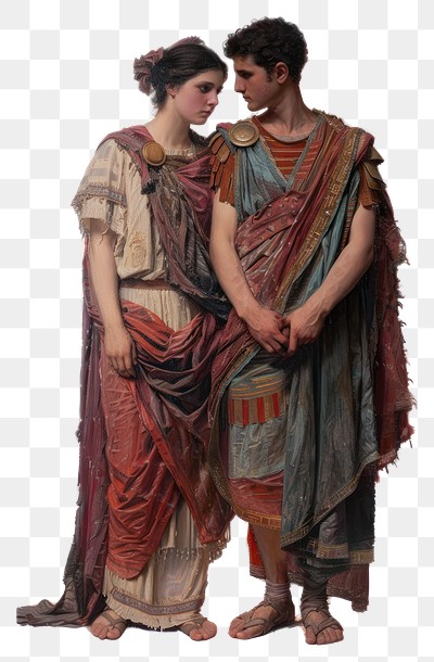 Ancient couple in traditional attire | Free Photo Illustration - rawpixel