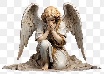 Adoring kneeling angel statue adult | Premium Photo Illustration - rawpixel