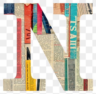 Magazine paper letter N collage | Premium PNG - rawpixel