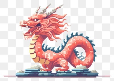 PNG Chinese dragon pixel art | Premium PNG - rawpixel
