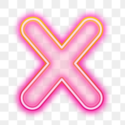 Letter X png pink neon | Premium PNG - rawpixel