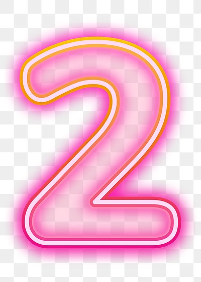 PNG number 2 pink neon | Premium PNG - rawpixel