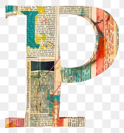 Magazine paper letter P collage | Premium PNG - rawpixel