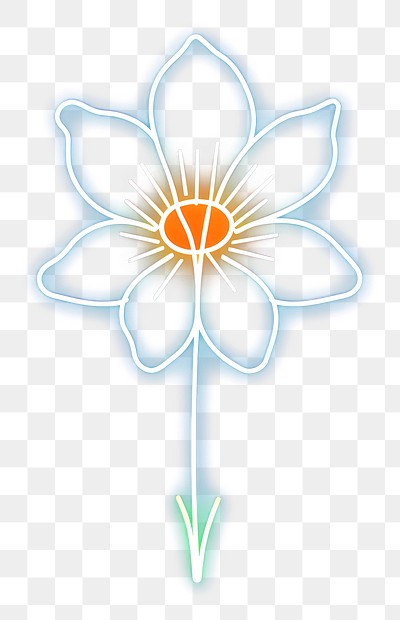 PNG Daffodil icon neon light | Free PNG - rawpixel