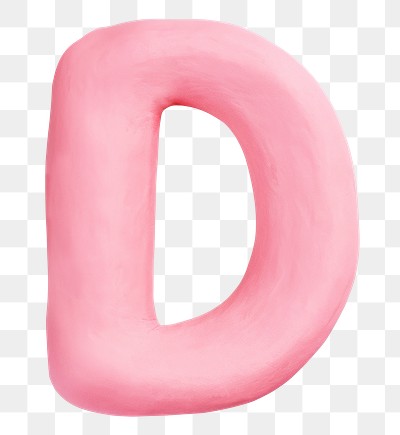 Letter D png pink clay | Free PNG - rawpixel