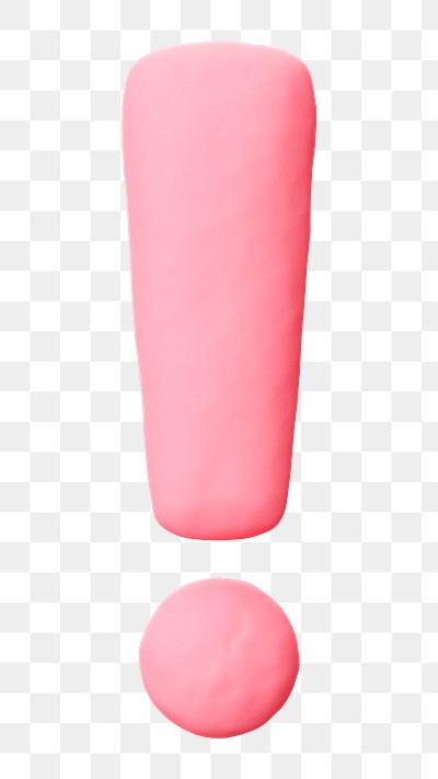 Exclamation mark png pink clay | Free PNG - rawpixel