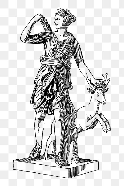 Artemis statue png sticker illustration, | Free PNG - rawpixel