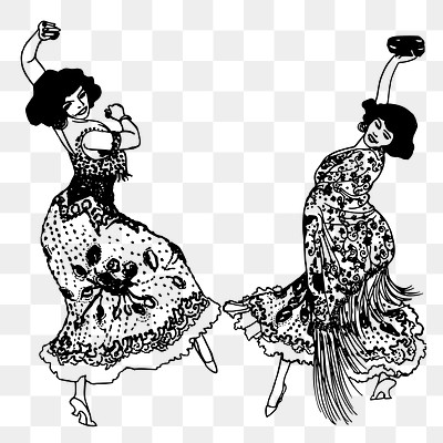 Female dancers png sticker, vintage | Free PNG - rawpixel