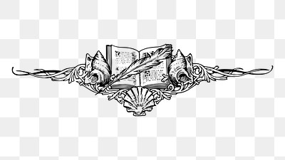 Book & shell divider png | Free PNG - rawpixel