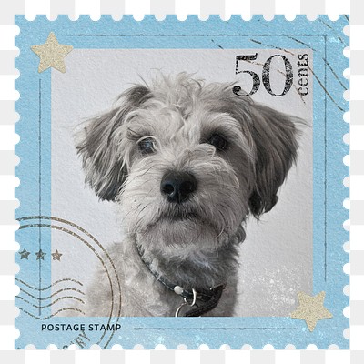 Puppy postage stamp, animal collage | Premium PSD - rawpixel