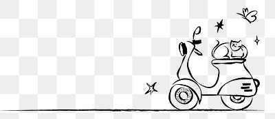 Motorcycle doodle png border, transparent | Premium PNG - rawpixel