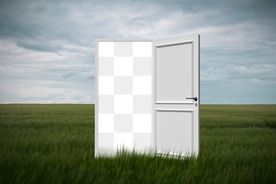 Open door png frame, grass | Free PNG - rawpixel