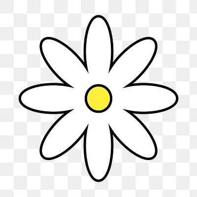 Png cartoon daisy sticker, transparent | Premium PNG - rawpixel