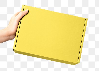 Yellow parcel box png, shipping | Premium PNG - rawpixel