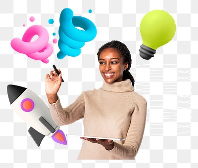 Creative innovator png sticker, 3D | Premium PNG - rawpixel