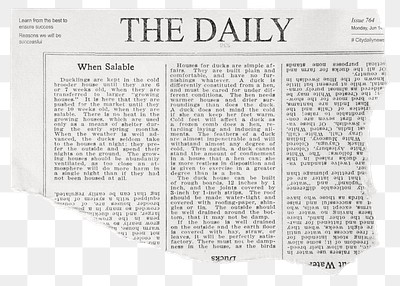 Ripped newspaper png sticker, vintage | Premium PNG - rawpixel