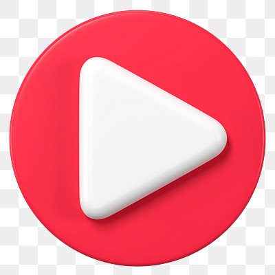 3D png play button clipart, | Free PNG Sticker - rawpixel