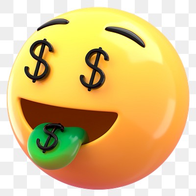 3D money mouth emoticon clipart | Premium PSD - rawpixel