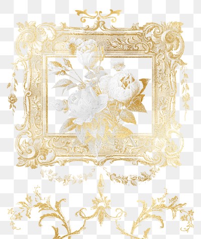 PNG gold rose frame art | Premium PNG - rawpixel