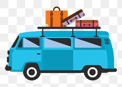 Blue van clipart illustration vector. | Free Vector - rawpixel