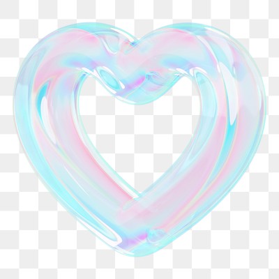 Aesthetic holographic heart png 3D | Premium PNG - rawpixel