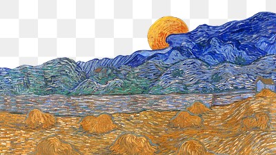 Van Gogh's border png Landscape | Premium PNG - rawpixel