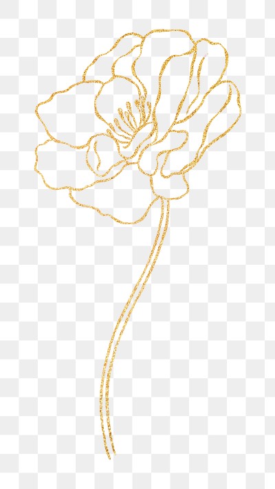 Png gold flower line art | Premium PNG - rawpixel